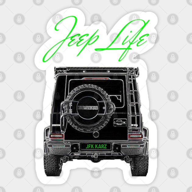 Jeep Life 4x4 Mercedes Brabus Rear View Mercedes Brabus Sticker TeePublic